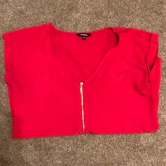 Express | Tops | Velvet Red Express Gramercy Blouse | Poshmark